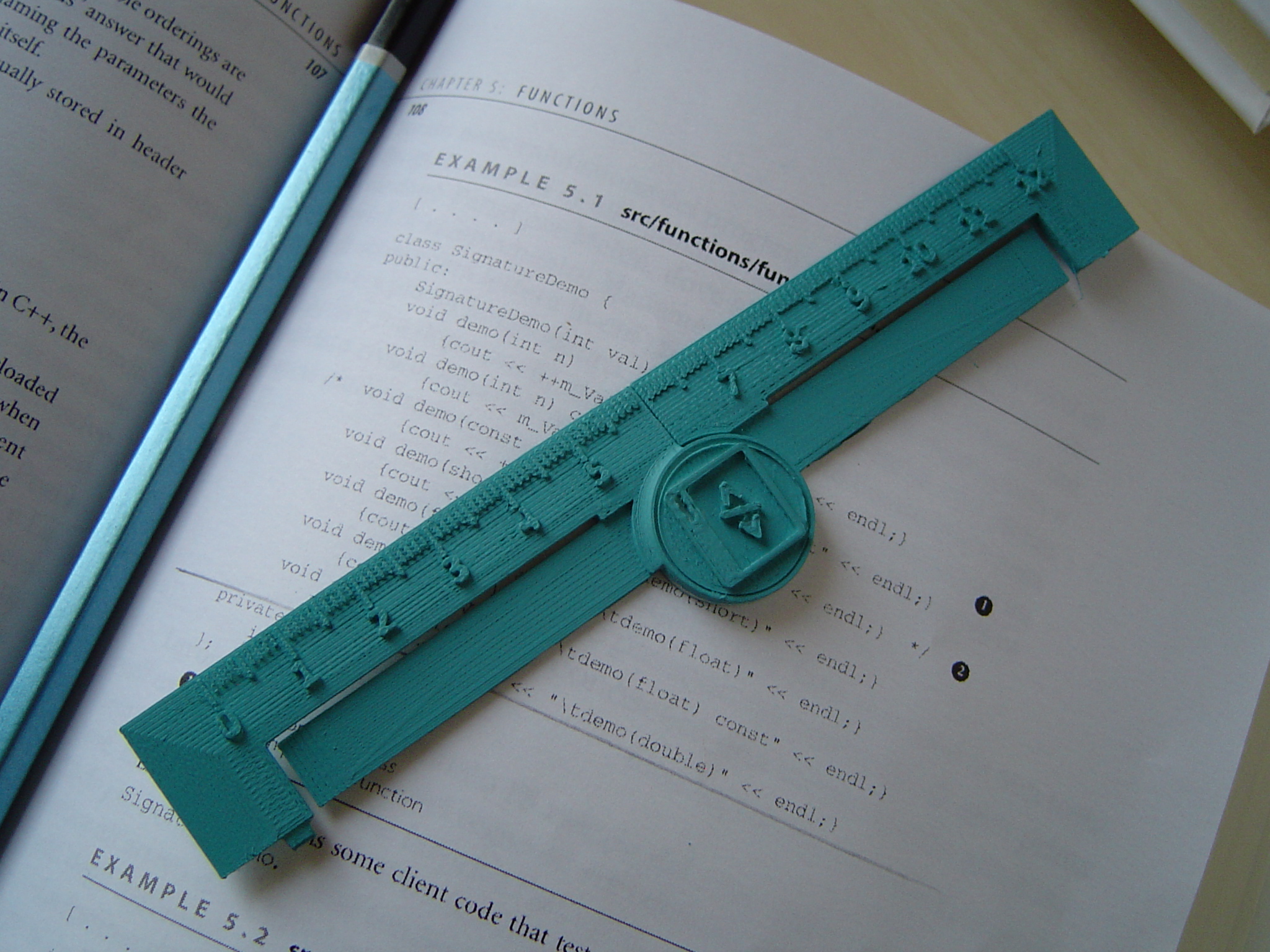 STL file Bookmark Ruler Print in Place with Code Icon | Easy to Print ...