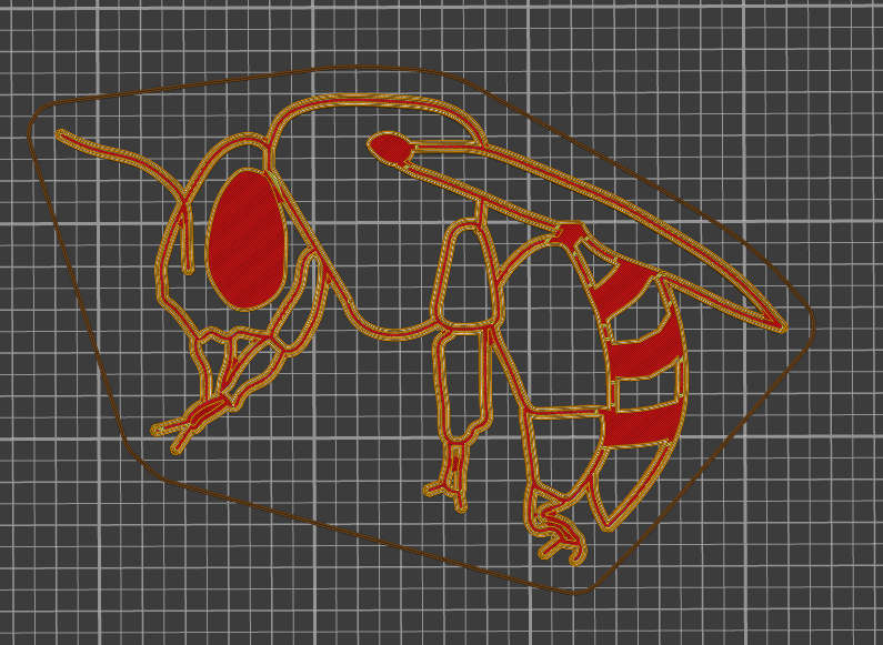 STL file 2D Bee 🐝・3D printing design to download・Cults