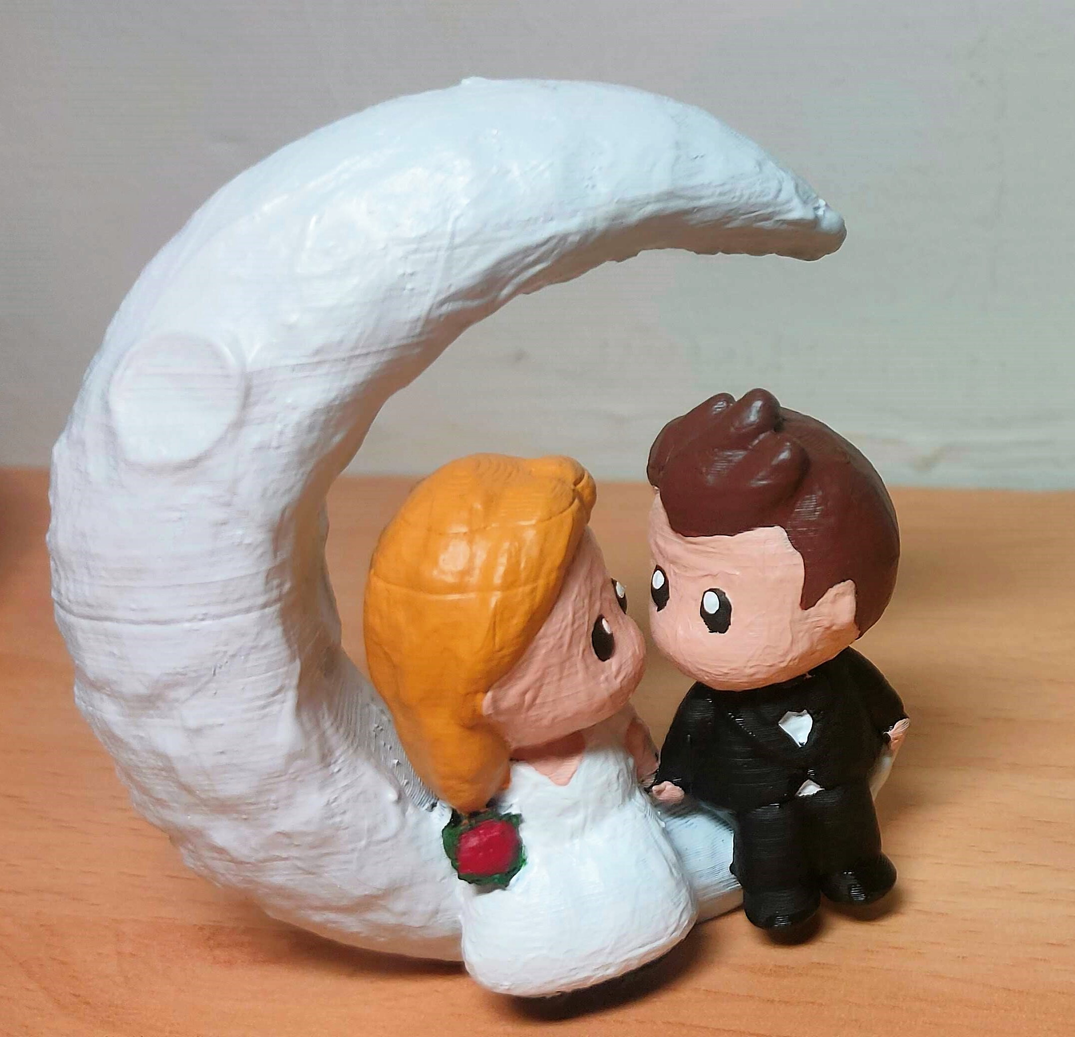 3D printing Bride Groom Moon Cake Topper • made with Anycubic I3 Mega・Cults