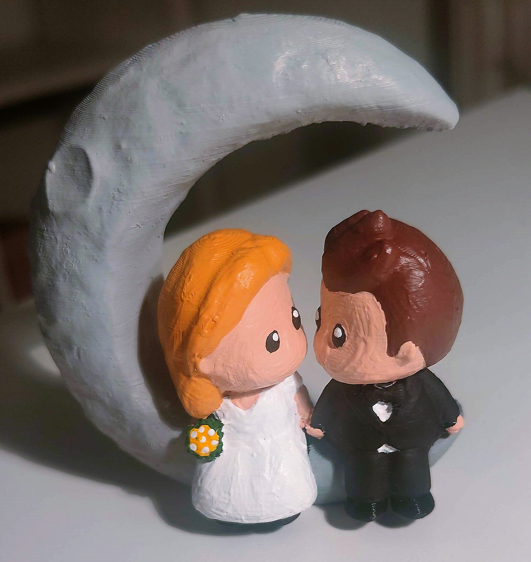 3D printing Bride Groom Moon Cake Topper • made with Anycubic I3 Mega・Cults