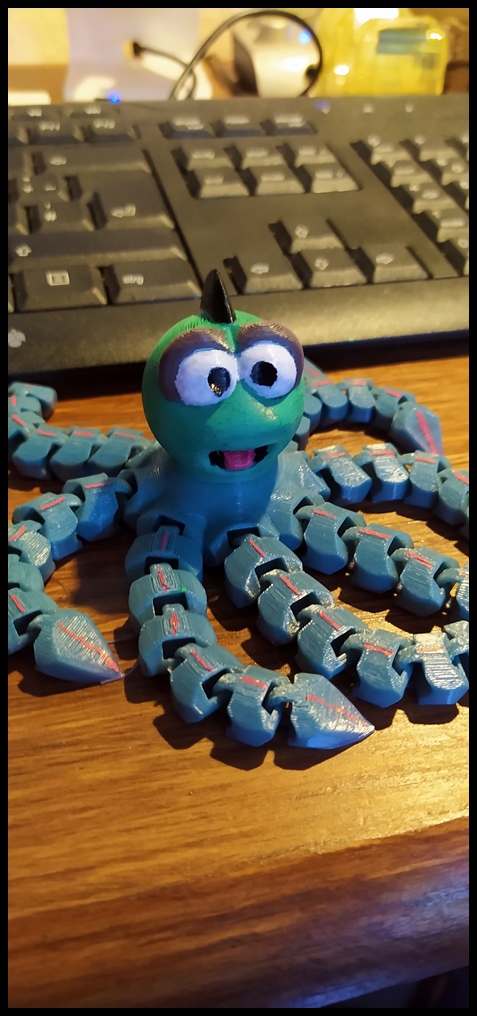 STL file Flexi print in place ! Octo the little Flexi sea monster! 👹 ...