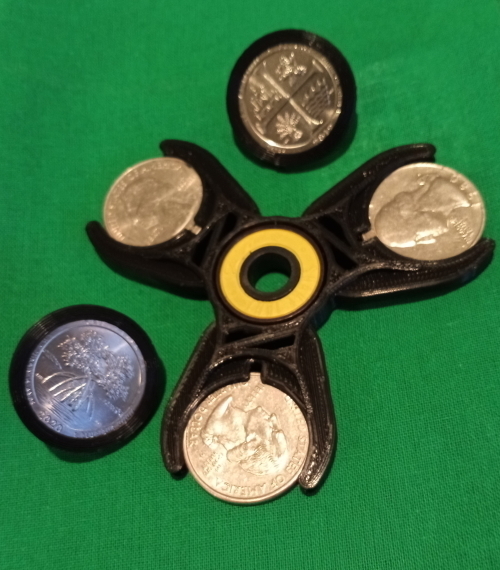 Free STL file Captured quarter spinner buttons・3D print design to ...