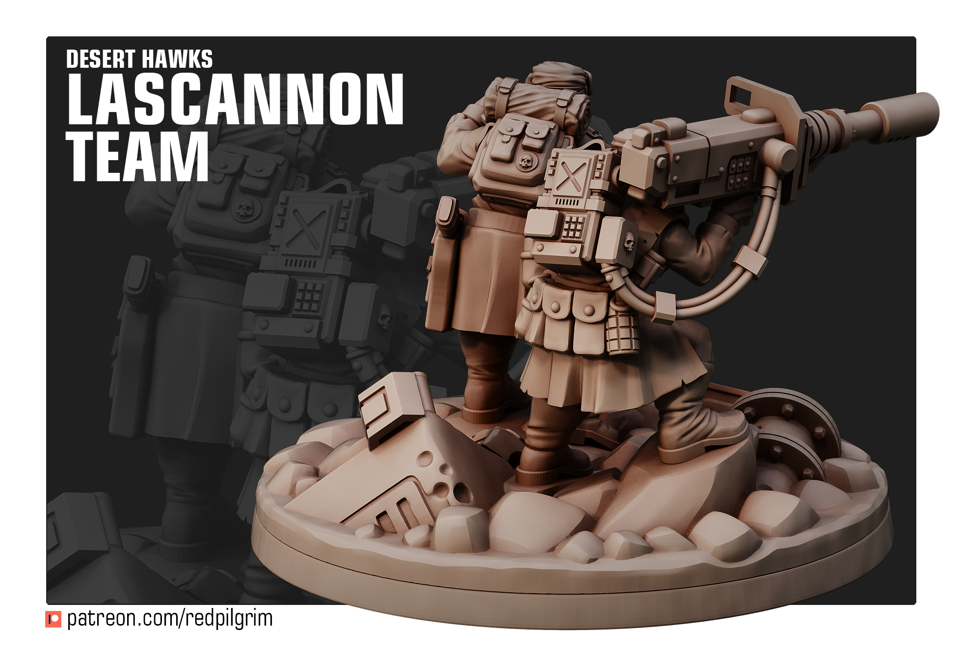 3D file Desert Hawks Lascannon Team 🏜️・3D printer design to download・Cults