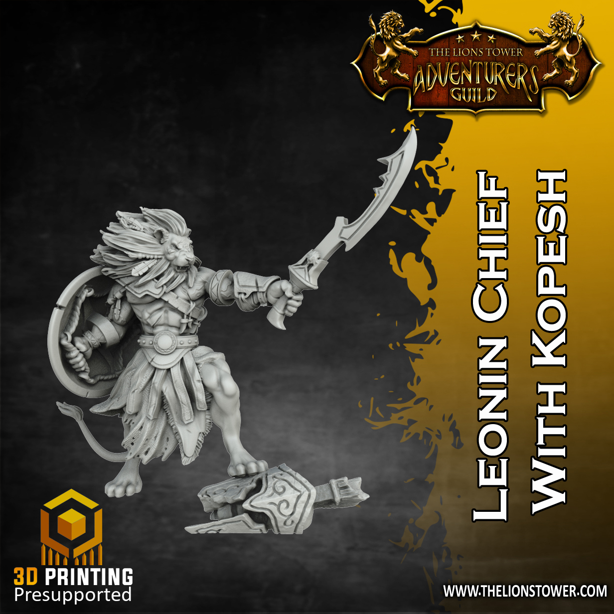 3D file Leonin Warband - Set of 6 (32mm scale, Pre-supported Miniatures ...