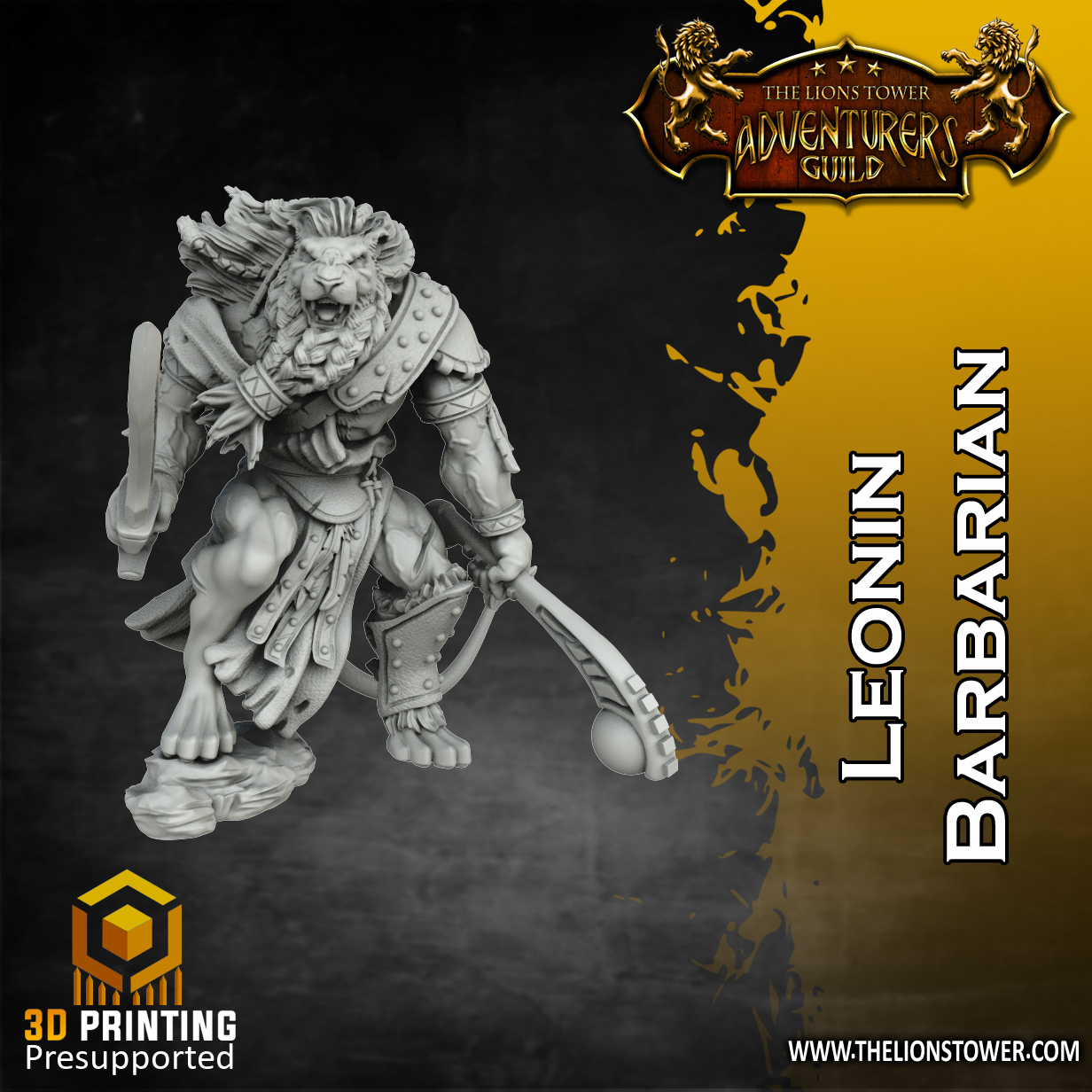 3D file Leonin Warband - Set of 6 (32mm scale, Pre-supported Miniatures ...