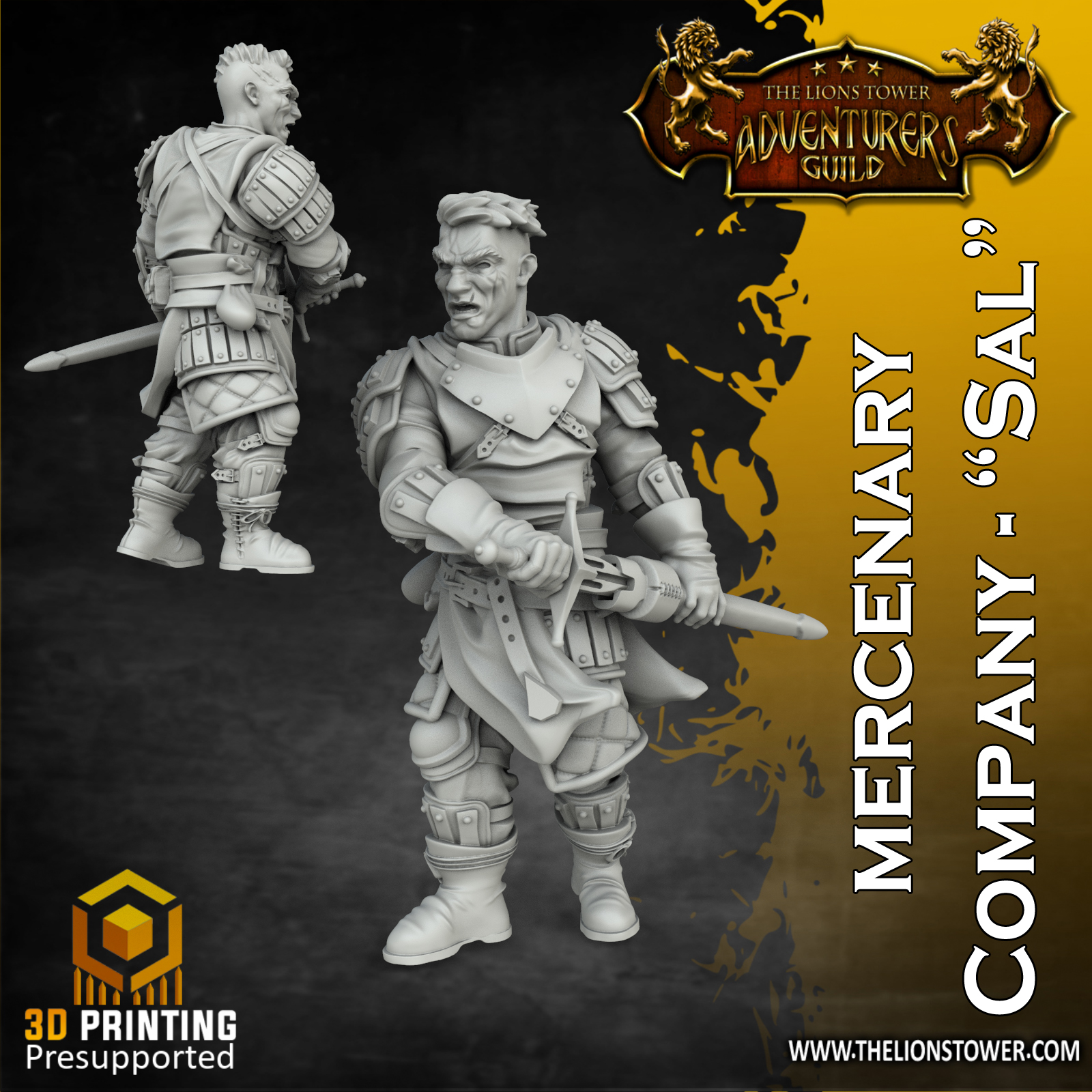 3D file Mercenary Company - 7x 32mm scale miniatures (Presupported)・3D ...
