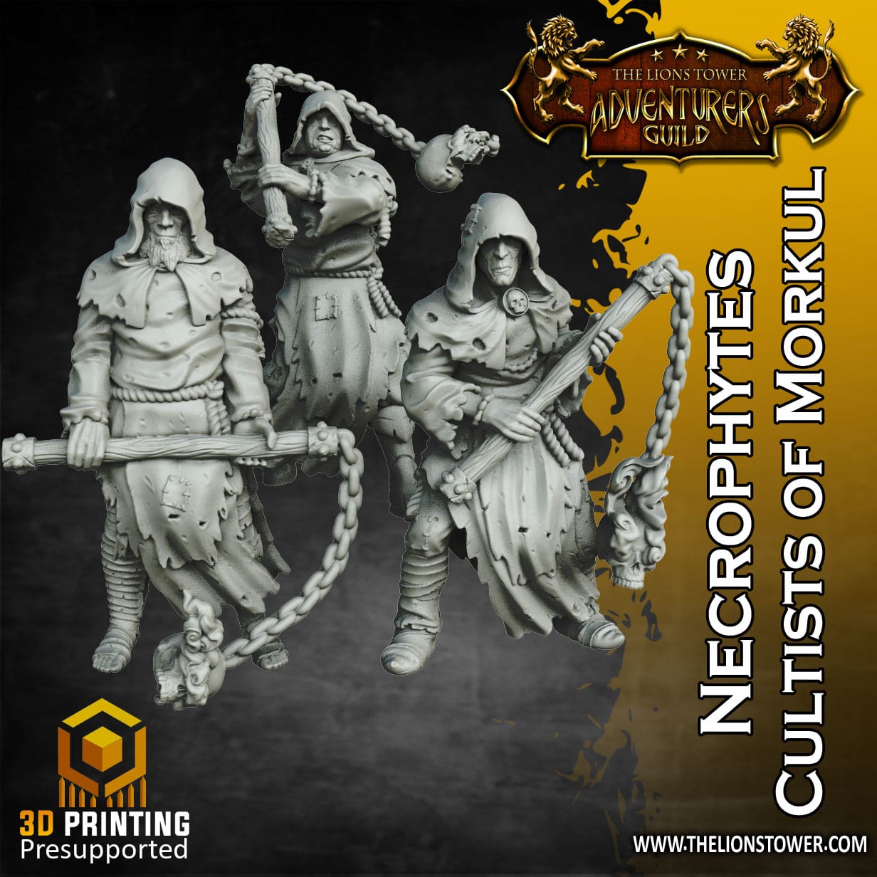 3D file Necrophytes - Cultists of Morkul - Set of 3 (32mm scale, Pre ...