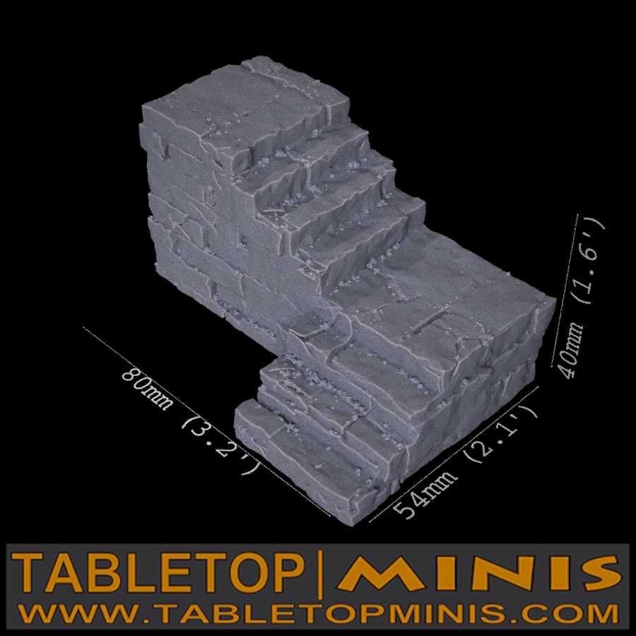STL file Old Stone Stairs With Step Left Turn・3D printable model to ...