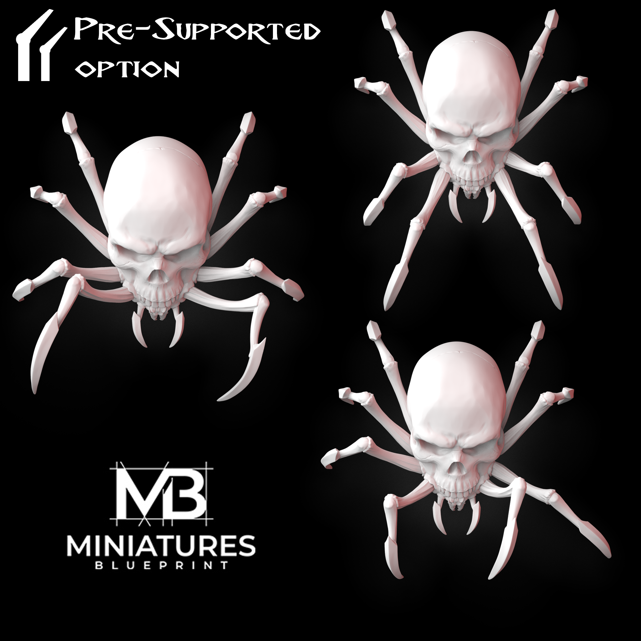 3D file Skull Spiders Troops 💀・3D printing template to download・Cults