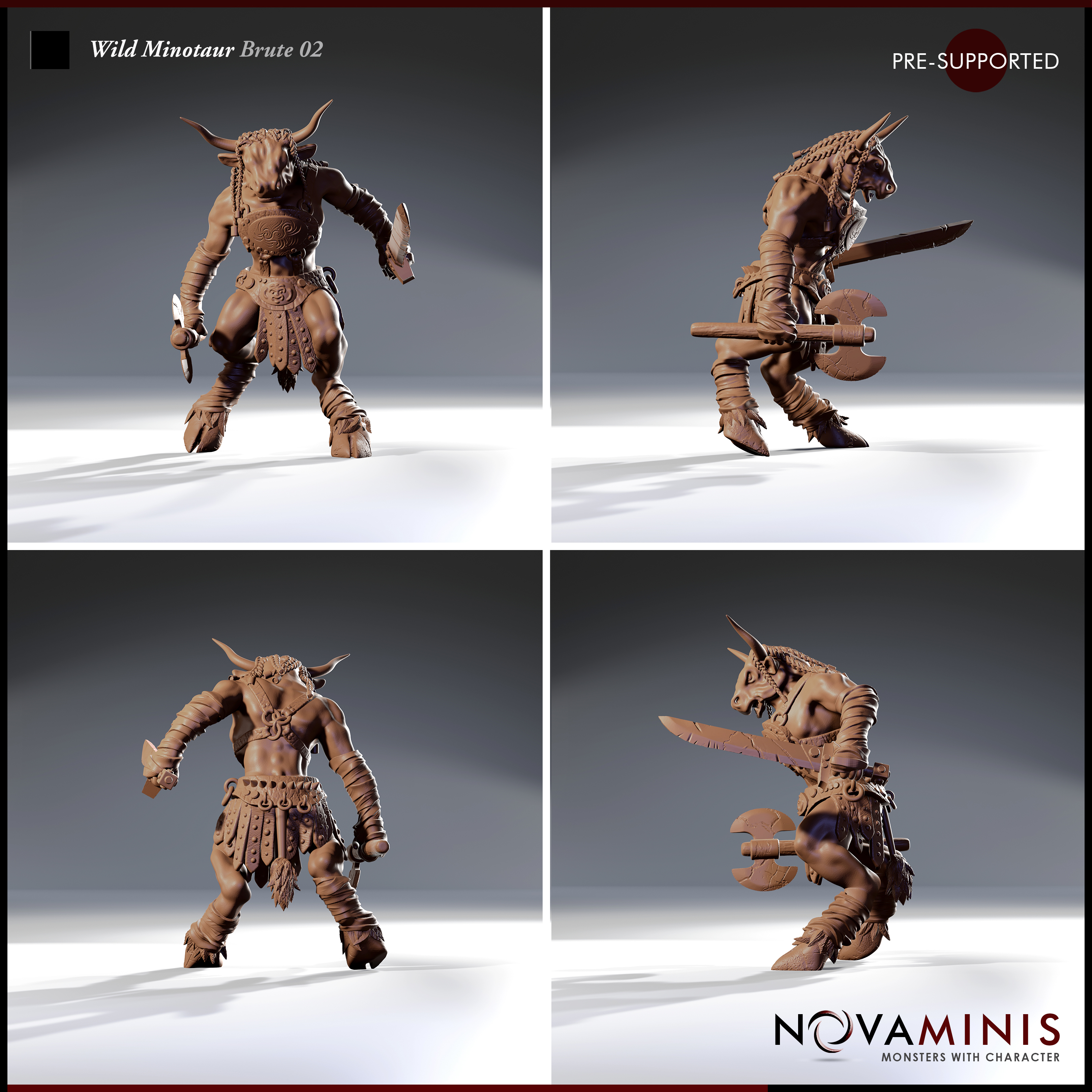 3D file Wild Minotaur Brute 02・Model to download and 3D print・Cults