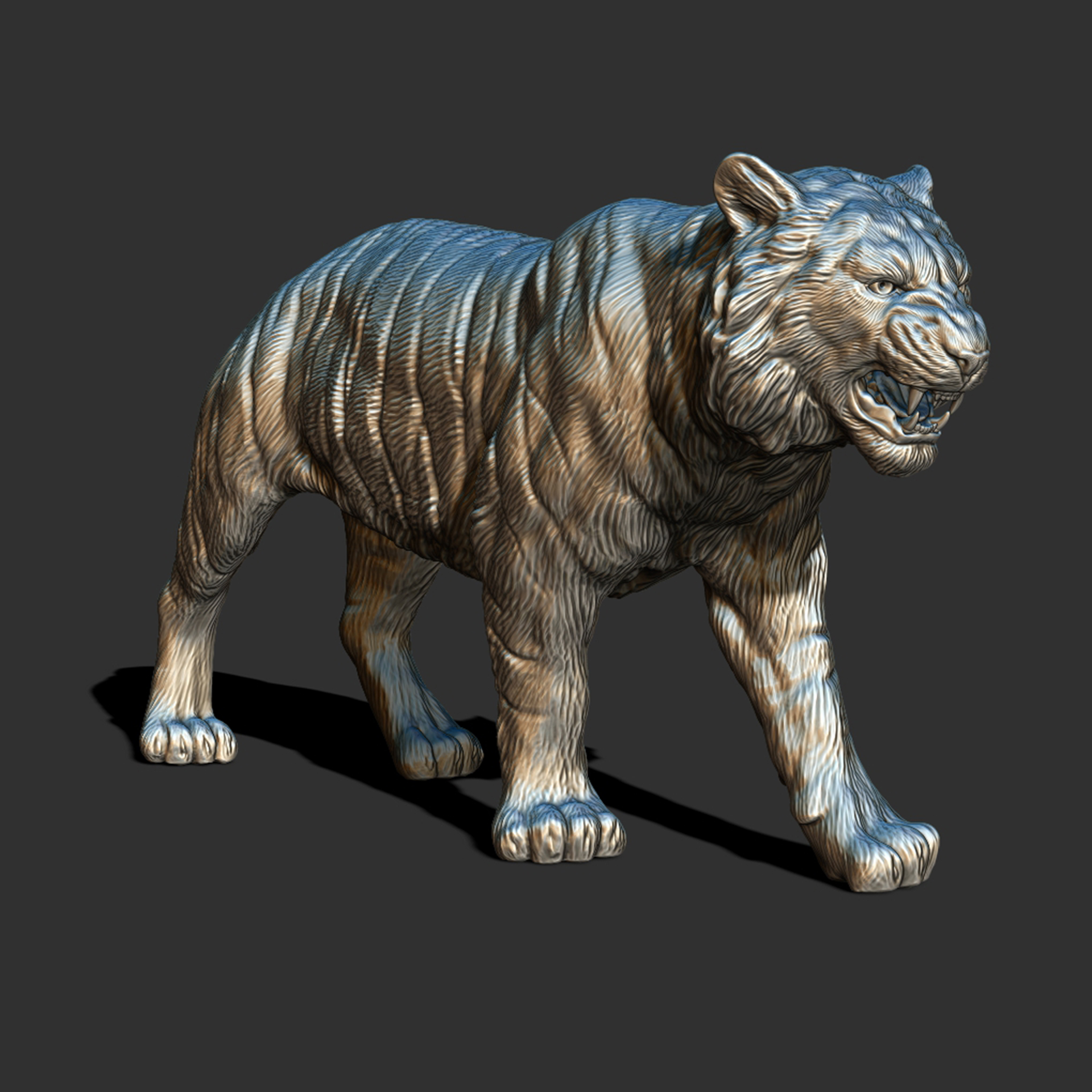 STL file Tiger walking 🐅・3D printer design to download・Cults