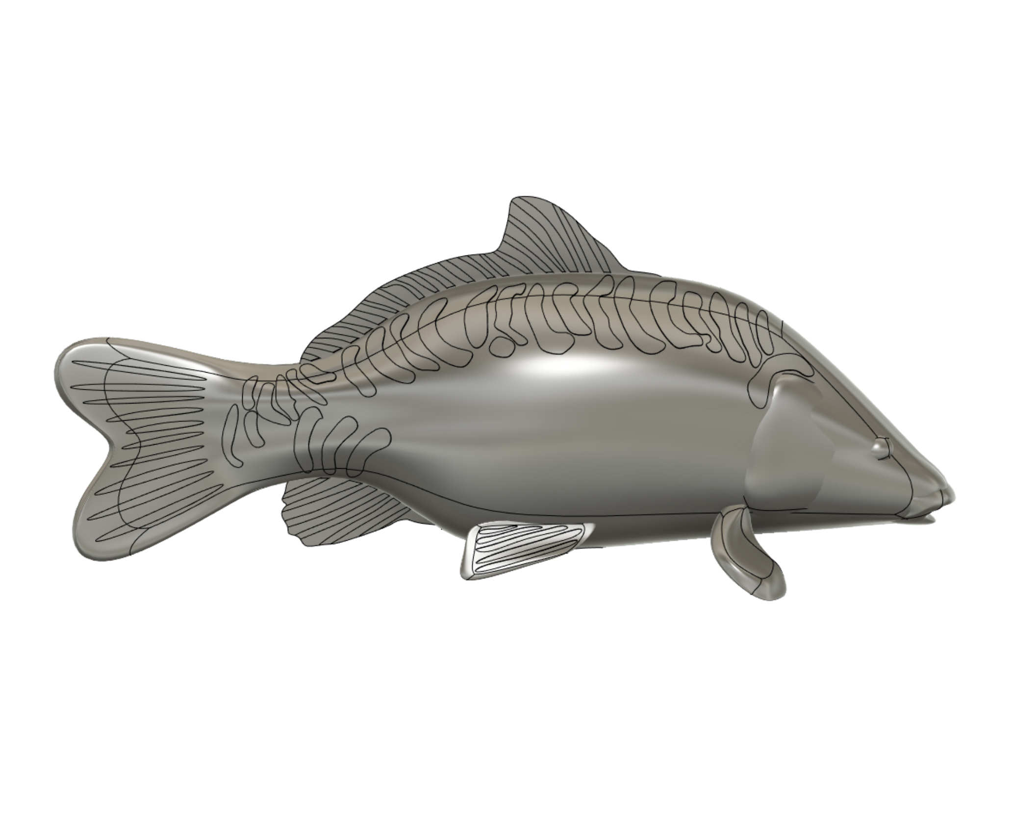 STL file Carp on (optional) pedestal 🎏・3D printer design to download・Cults