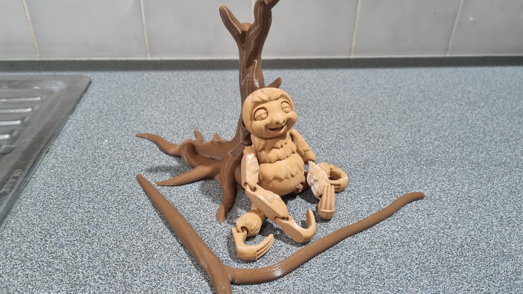 3D printer Cute Flexi Print-in-Place Sloth • made with Ender 3 Max and ...