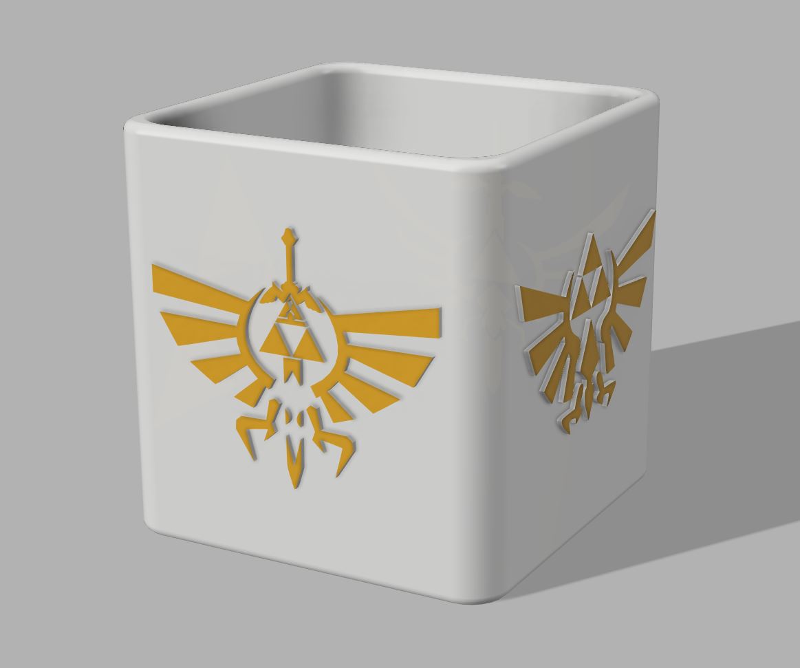 Archivo STL Maceta o bote de lápices Tri force Zelda 🏢・Modelo de ...