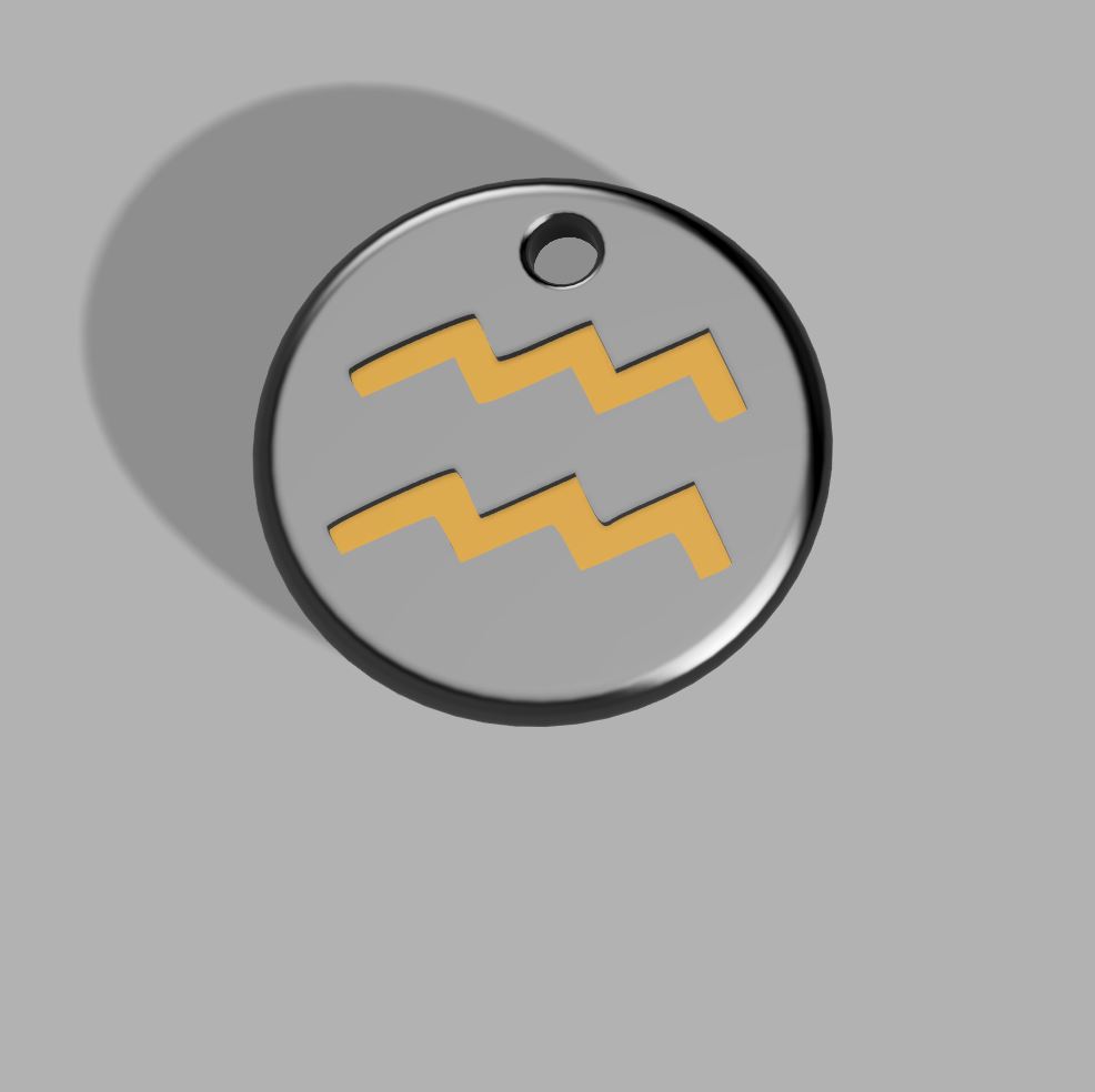 STL file Aquarius key ring, aquarius・3D printable design to download・Cults