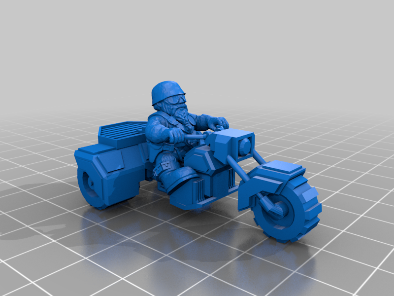 Free 3D file 28mm Space Dwarf Combat Bike trike With Rider・3D printable ...