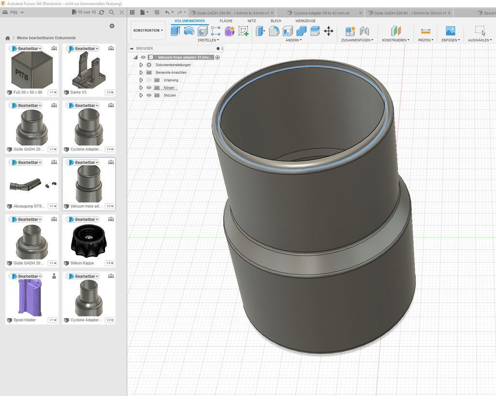Free STL file Cyclone Adapter 58 to 43 mm・3D printable design to ...
