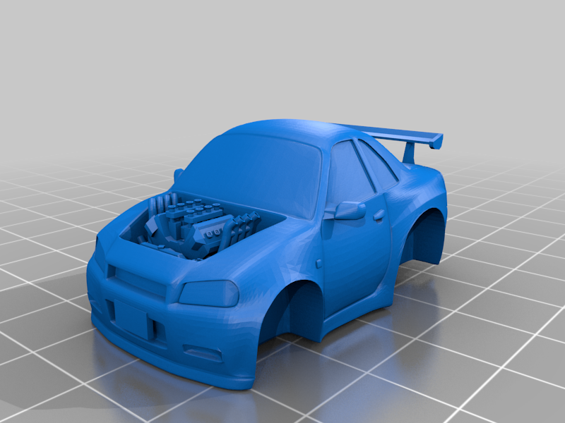 Free STL file R34 GT-R powered by F1 engine 🚗・3D printing model to ...