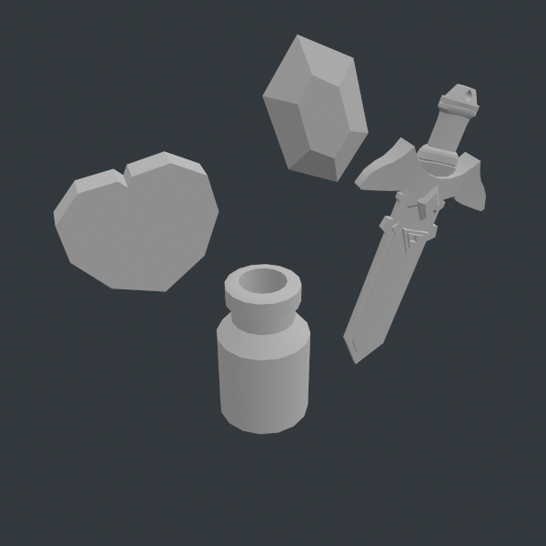 OBJ file Low-poly Legend of Zelda items・3D printer design to download・Cults