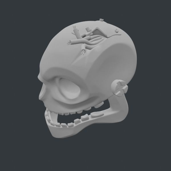OBJ file Skully・3D printing template to download・Cults