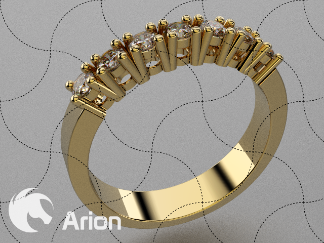 STL file Fine Jewelry, Ring 7 Stones for Lady・Model to download and 3D ...