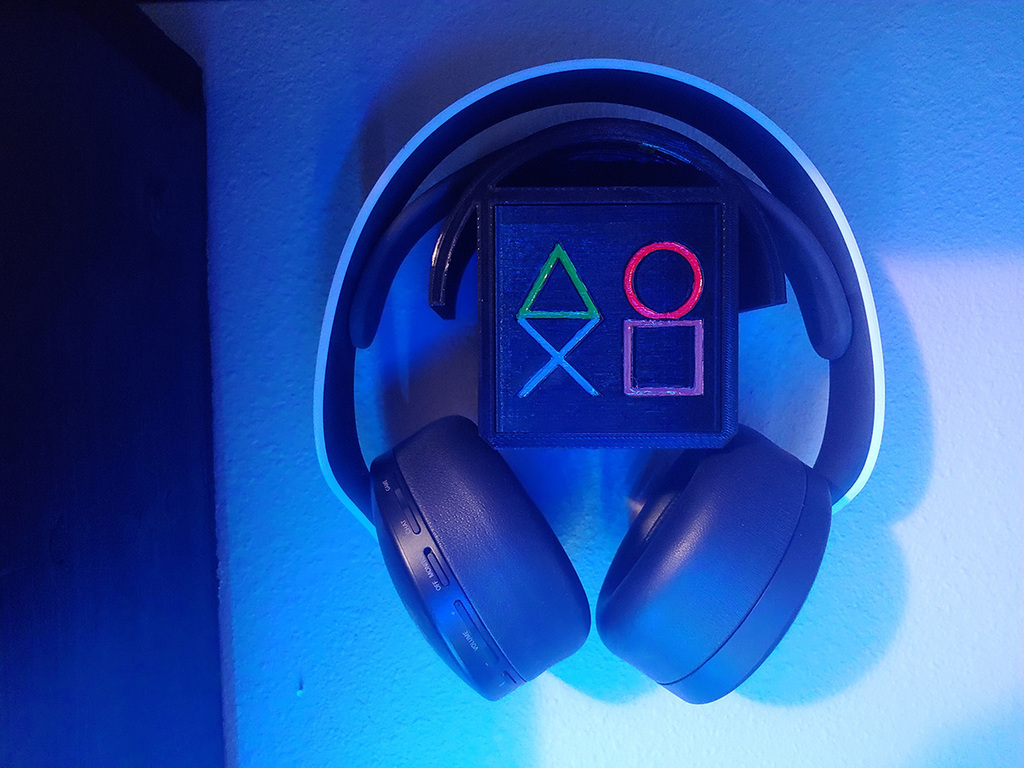 Free 3D file Wall Mount Headphone Stand w/ Drawer - PS Themed・3D print ...