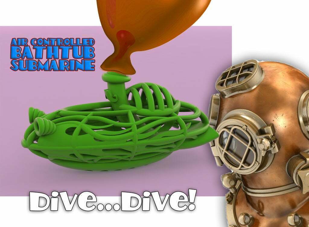Free STL file AIR-AQUARACER -Balloon-air powered submarine-・3D printer ...