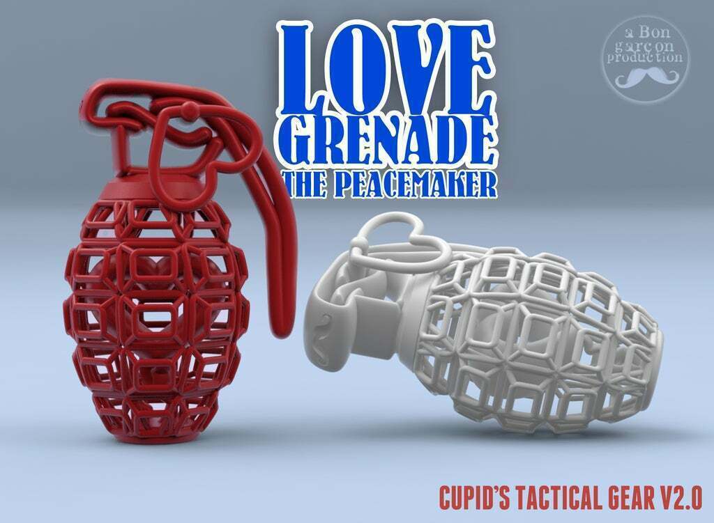 Free STL file LOVE GRENADE V2.0 [Cupid's Tactical Gear] ️‍🔥・3D printing ...