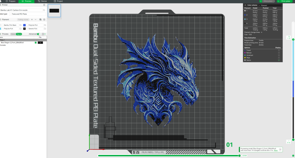 Free STL file HueForge Blue dragon 2 🐉・3D print design to download・Cults