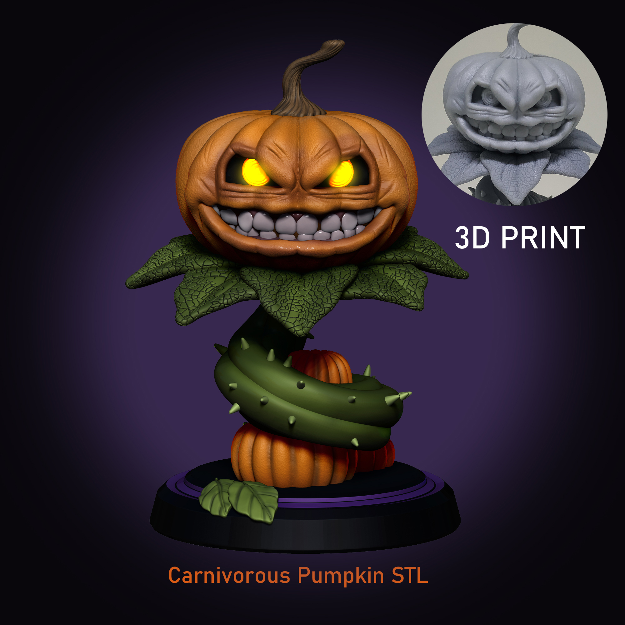 STL file Carnivorous Pumpkin STL・Template to download and 3D print・Cults