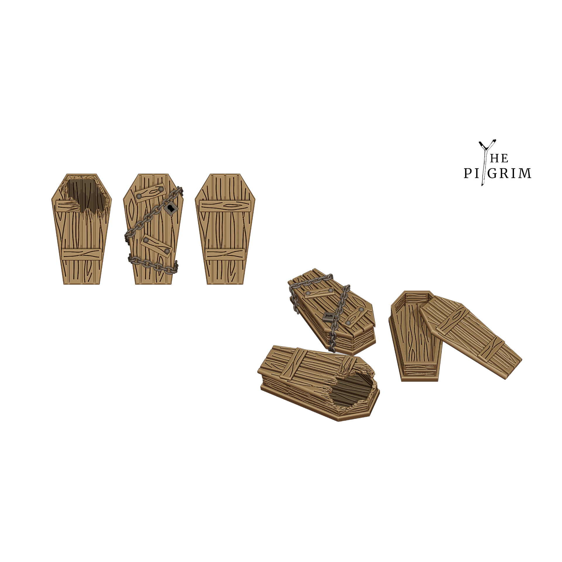 3D file coffins - TABLETOP TERRAIN DND RPG SCATTER・3D printing design ...