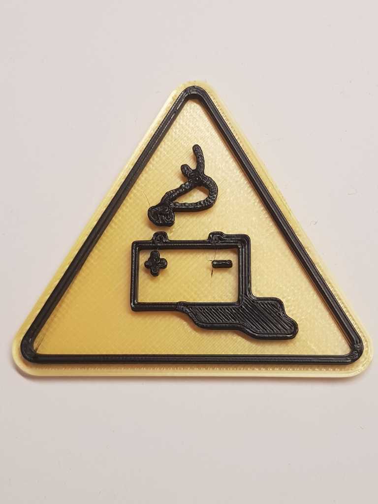Free 3D file Danger Plate Achtung Batterie / Battery Platte・3D printing ...