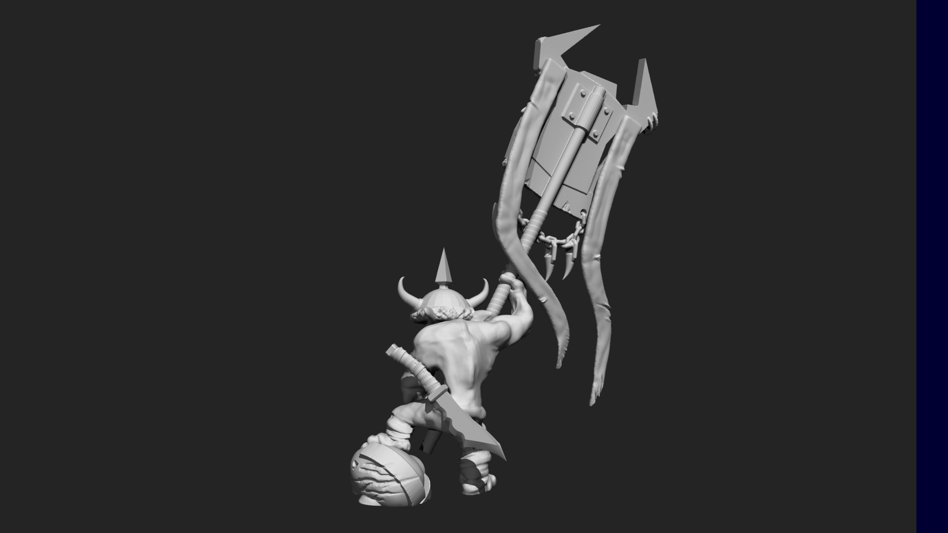 Free OBJ file Big Dakka Warlord's Suspiciously Lucky Grot with Banner ...