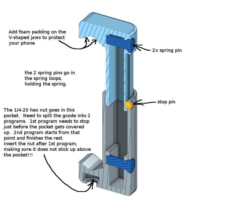 Free 3D file Cell Phone Spring Loaded Tripod Mount・3D printable design ...