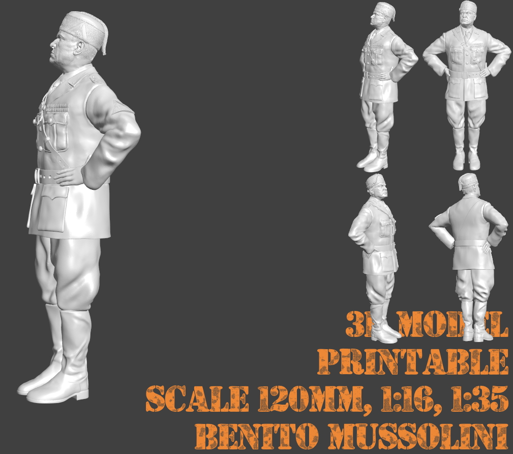 STL file Benito Mussolini 3D print model (Figure 2)・3D printable model ...