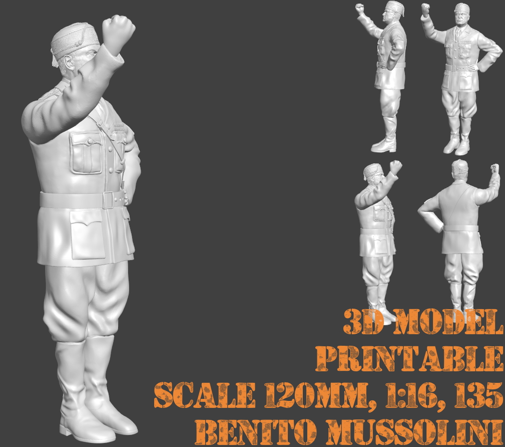 STL file Benito Mussolini 3D print model (Figure 1) 🌆・3D printing idea ...