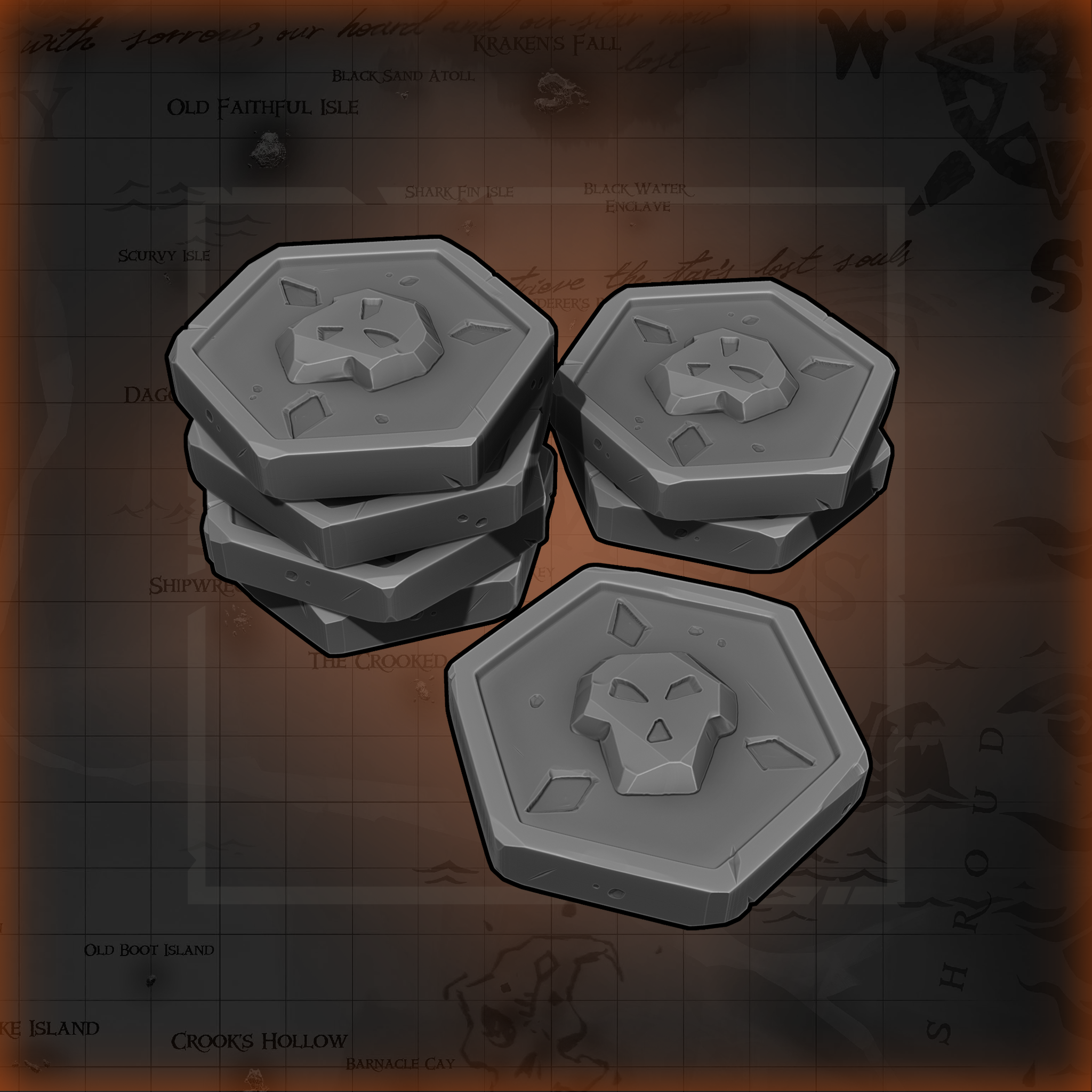 Archivo STL Sea of Thieves Coins Doubloon Ancient coins Gold coins 3D ...