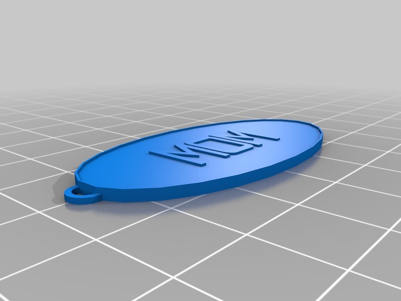 Free 3D file Oval Keychain MOM・3D printer model to download・Cults
