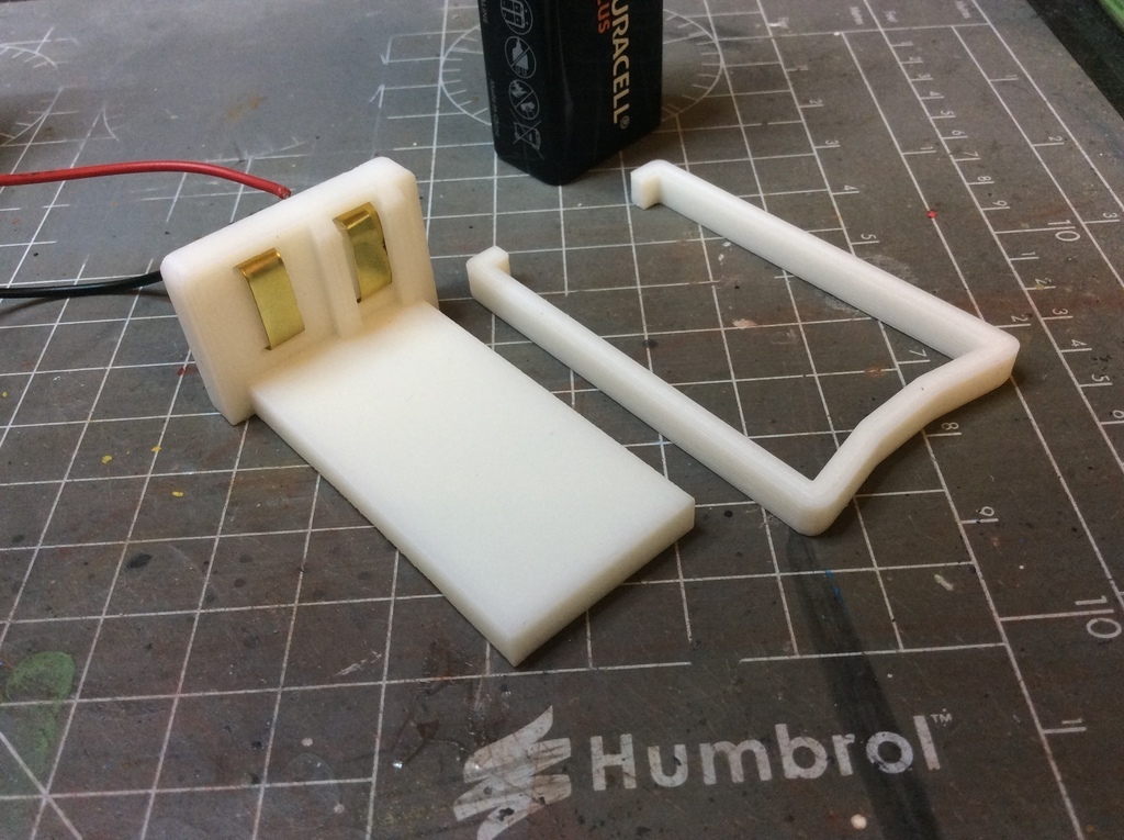 Free 3D file 9 volt (PP3) battery holder with contacts・3D print design ...