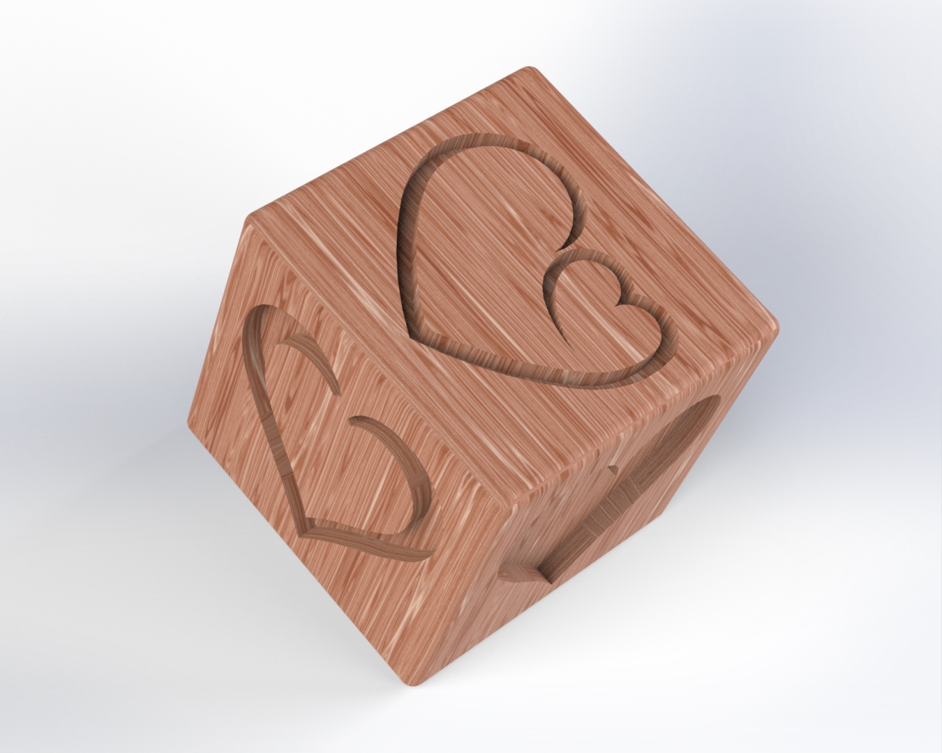 STL file 6 faces heart cube - Valentine's day 💜・3D printing design to ...
