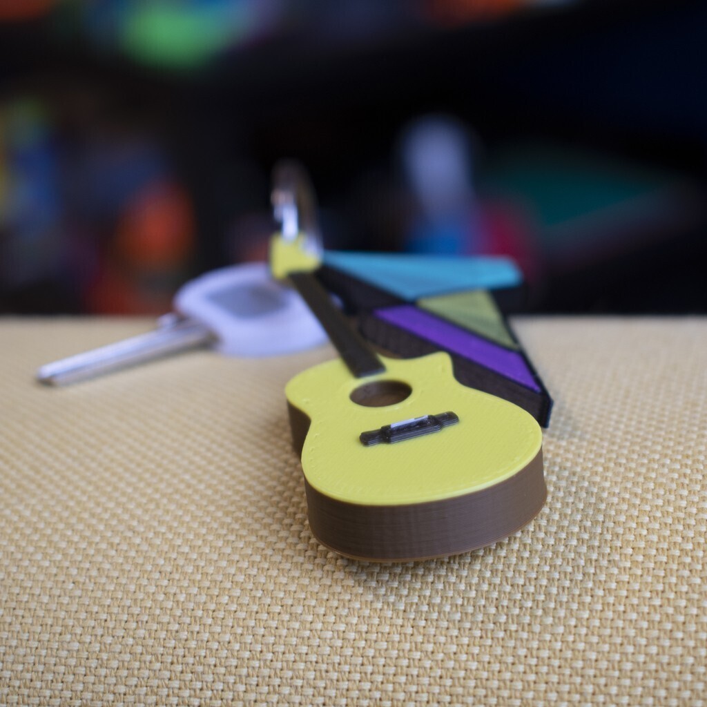 Free STL file Multi-Color Guitar Keychain 🎸・Model to download and 3D ...