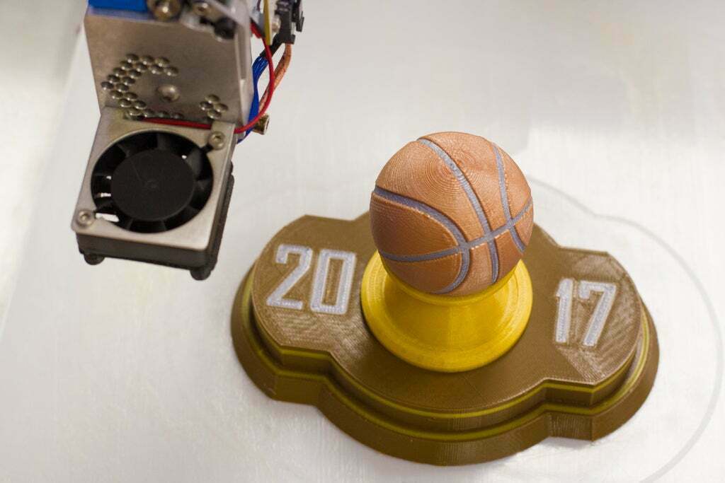 Free STL file Multi-Color Basketball Trophy・3D print design to download ...