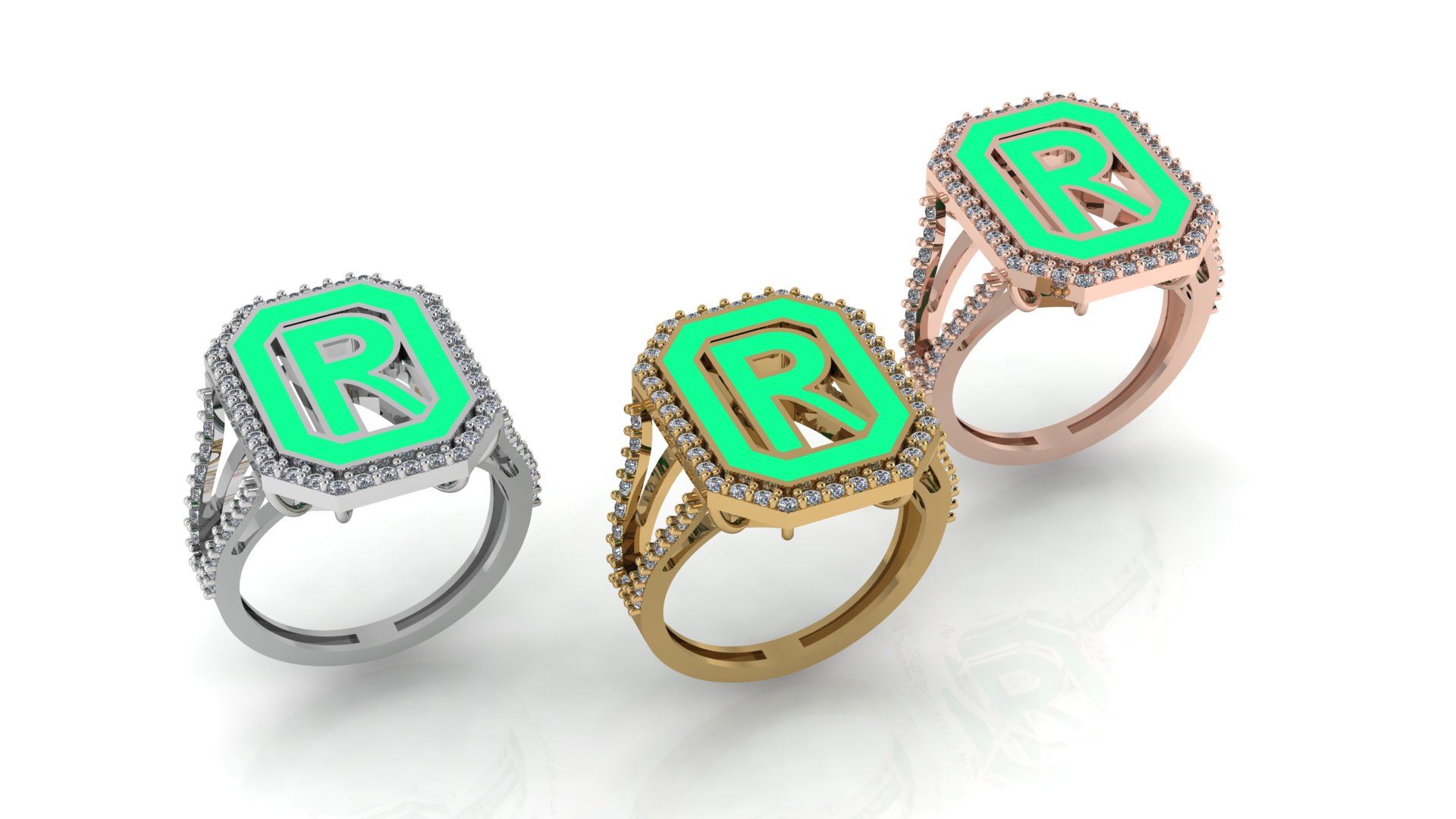 3D file Alphabet Letters Ring R・3D printing design to download・Cults