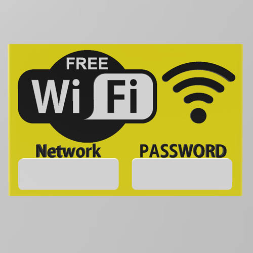 STL file Free Wifi Sign for Stores or Coffee Shop・3D print design to ...