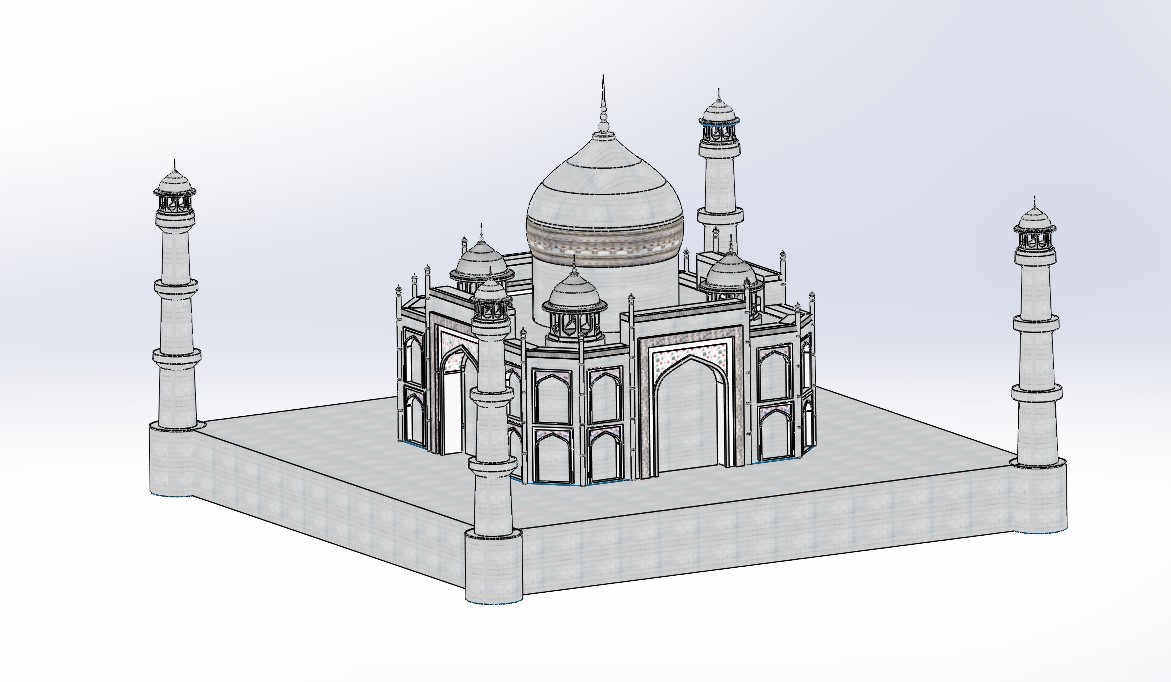 Fichier STL Taj mahal 🗽・Modèle à télécharger et à imprimer en 3D・Cults