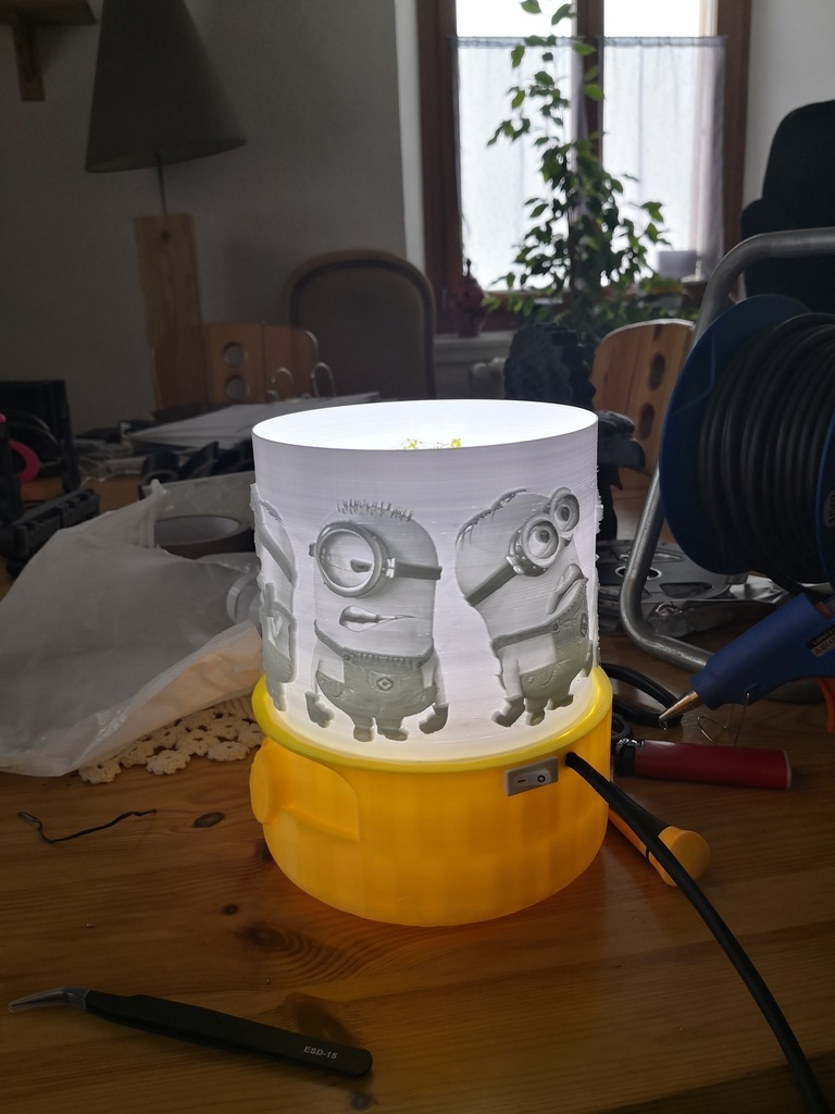 Free 3D file minion lamp with led lighting・3D printer model to download ...