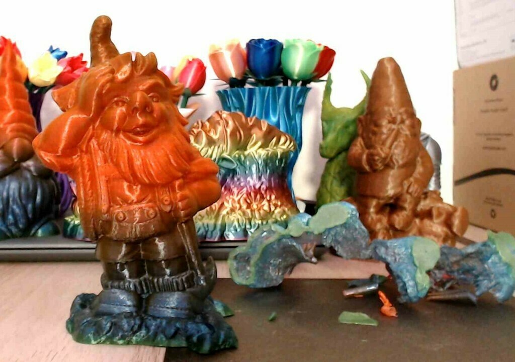 Free STL file Gnome with pickaxe standing on a rock - hollowed・Model to ...