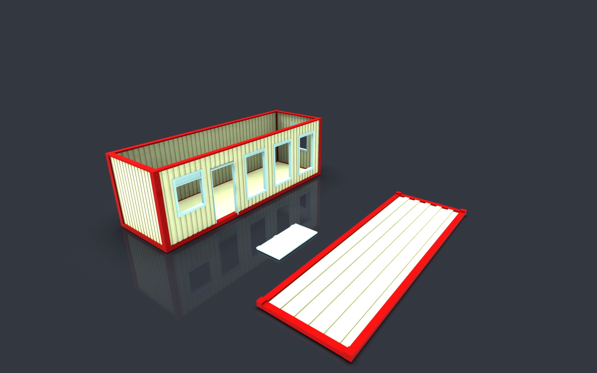 OBJ file Construction container house 🚧・Template to download and 3D ...