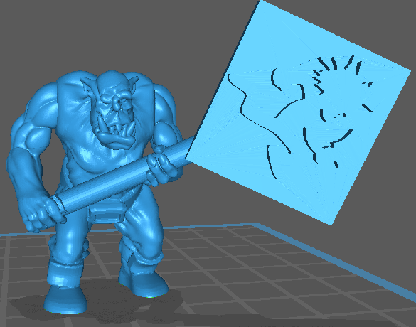 Free STL file ork with sign・3D printing model to download・Cults