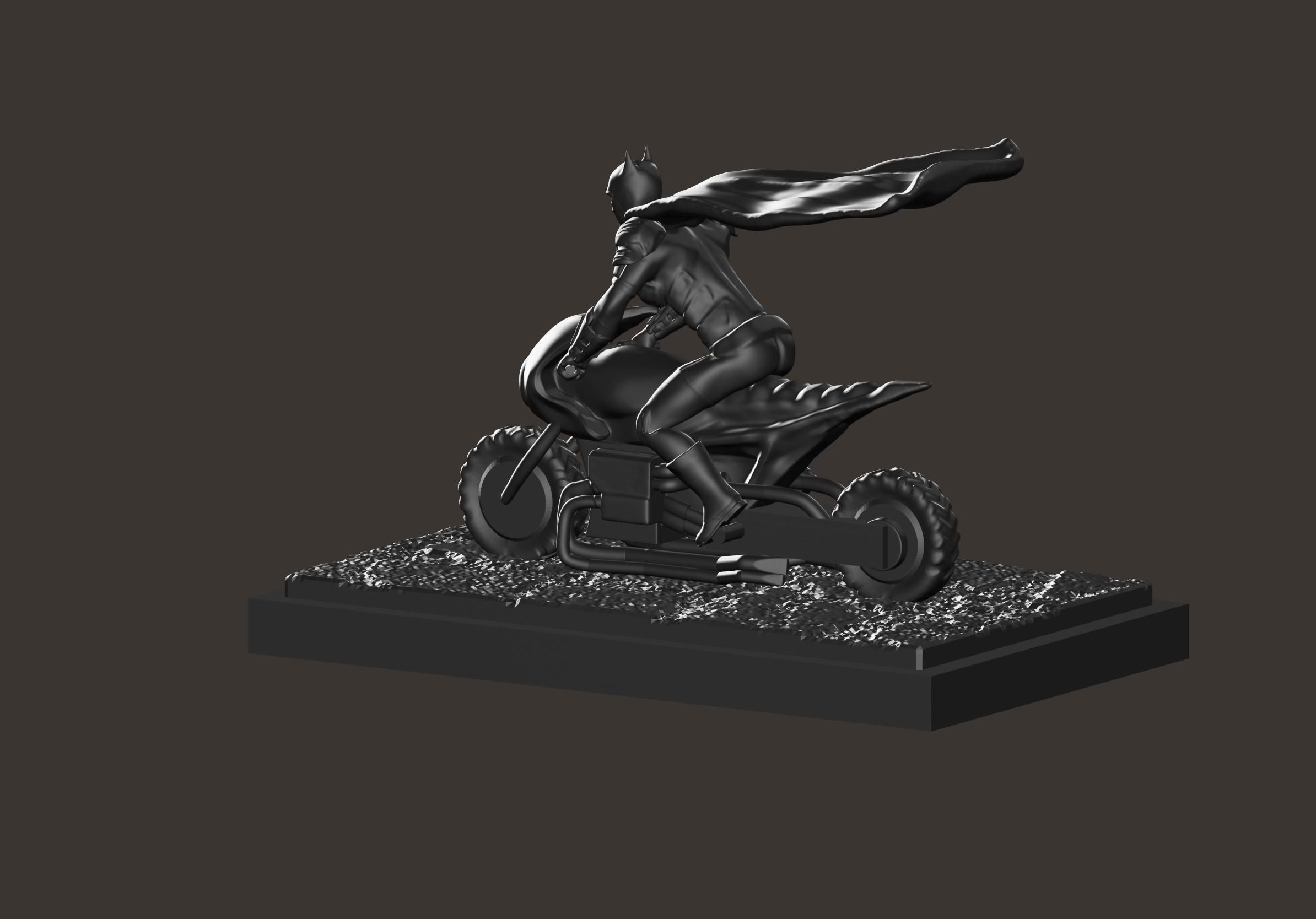 STL file The Batman Batcycle (2022) Statue Robert Pattinson Batman Fan ...